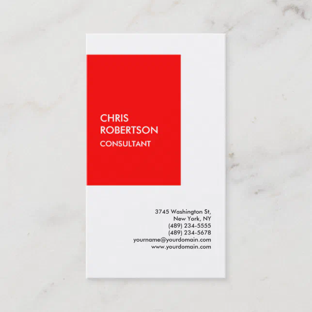 Exclusive Special Red White Modern Unique Business Card | Zazzle