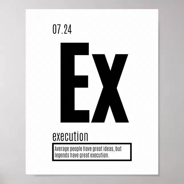 Execution - Fundamental Elements of Success Poster | Zazzle