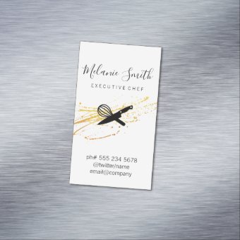 Executive Chef Business Card Magnet | Zazzle