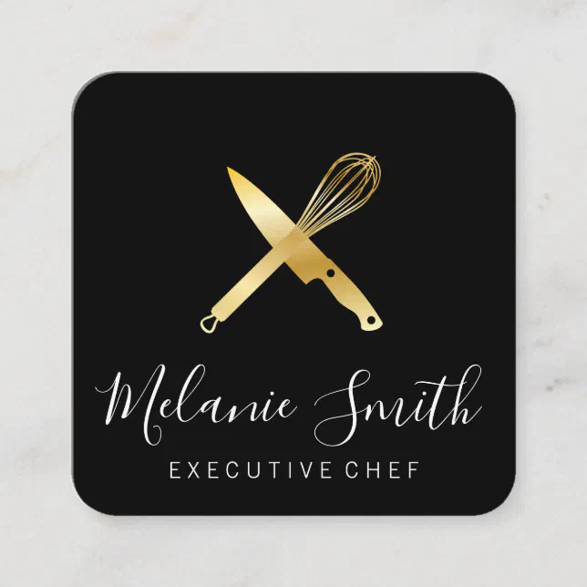 Executive Chef Square Business Card | Zazzle
