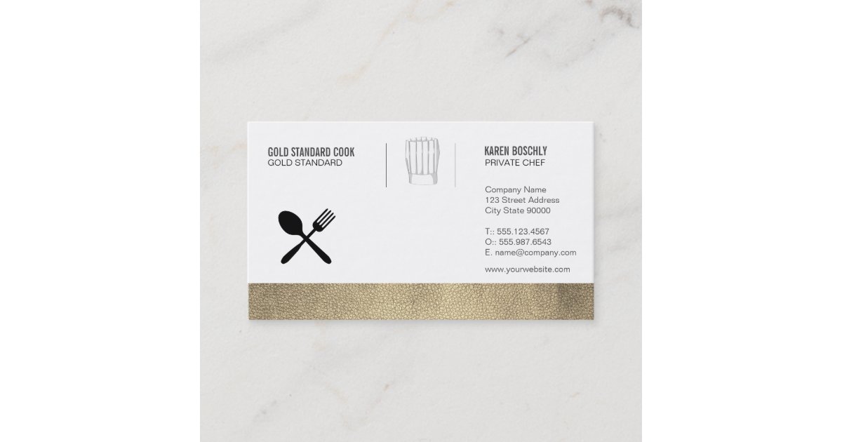 Executive Gold Chef Business Card | Zazzle