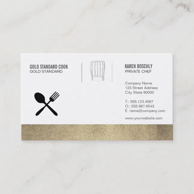 Executive Gold Chef Business Card | Zazzle