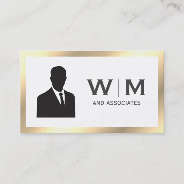 Executive Gold Classic Monogram Business Card | Zazzle