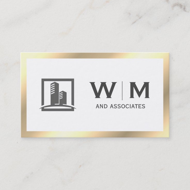 Executive Gold Classic Monogram | Corporate Business Card | Zazzle
