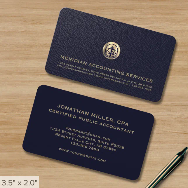 Executive Gold Seal Accounting Business Card | Zazzle