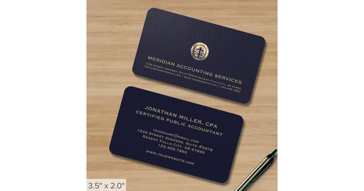 Executive Gold Seal Accounting Business Card | Zazzle