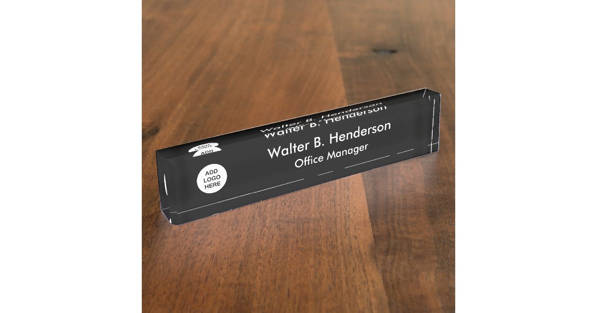 Executive Logo Desk Name Plaque Plate | Zazzle