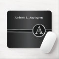 Executive Monogram - Classic Black & Silver Mouse Pad | Zazzle