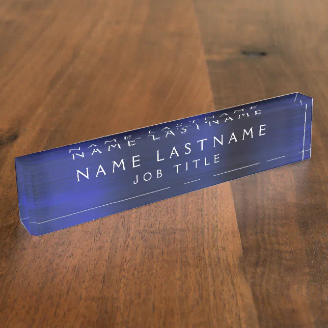 Executive Navy Blue Professional Business Office Desk Name Plate | Zazzle
