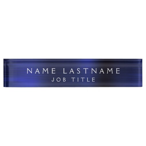 Executive Navy Blue Professional Business Office Desk Name Plate | Zazzle
