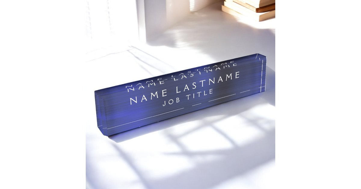 Executive Navy Blue Professional Business Office Desk Name Plate | Zazzle