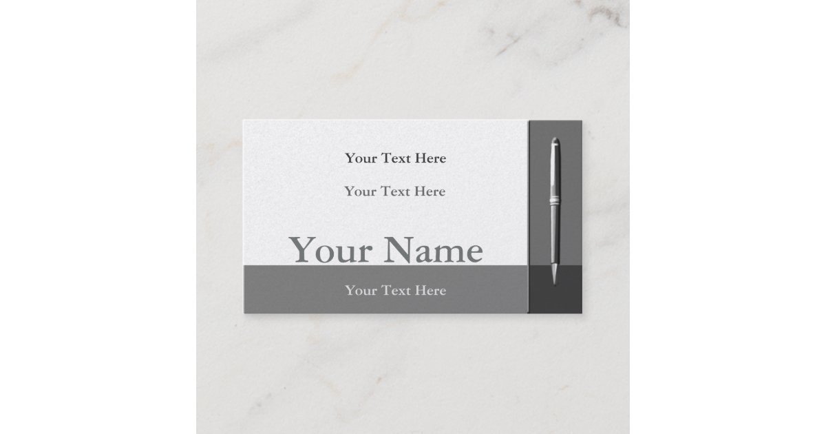 Executive Office Pen Platinum Business Card 2 | Zazzle