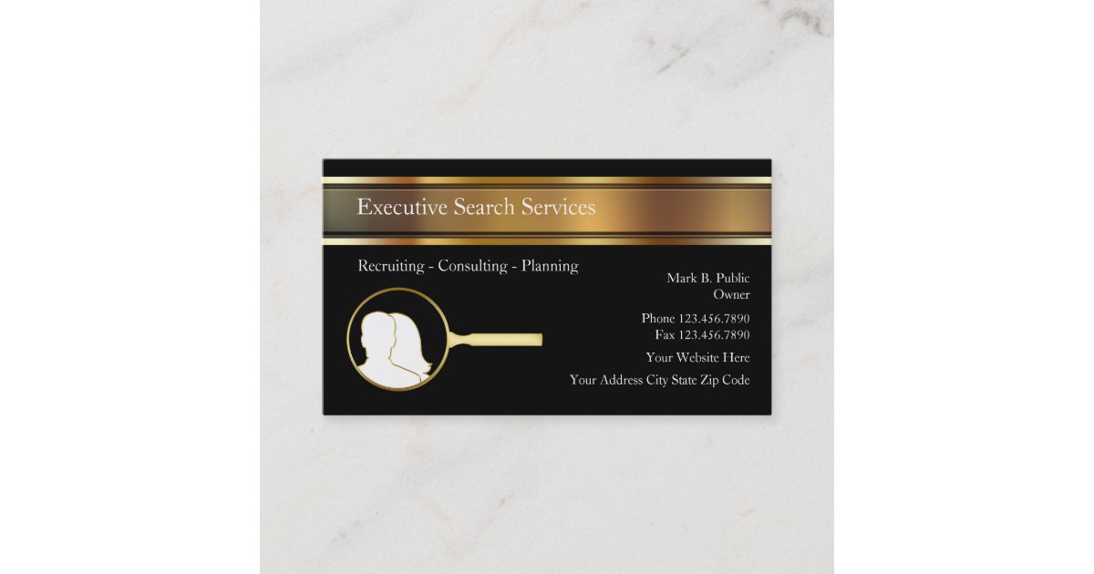 Executive Search Employment Agency Business Cards | Zazzle