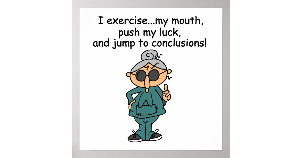 Exercise, Push, Jump Humor Poster | Zazzle