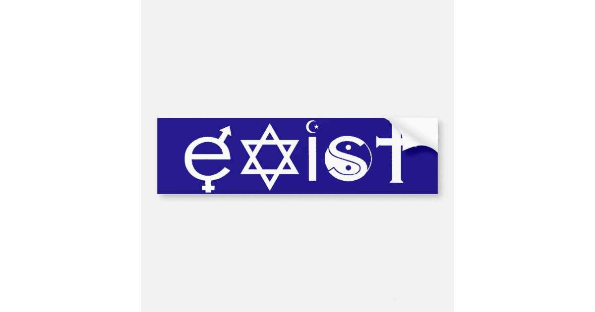 Exist Coexist Parody Bumper Sticker | Zazzle