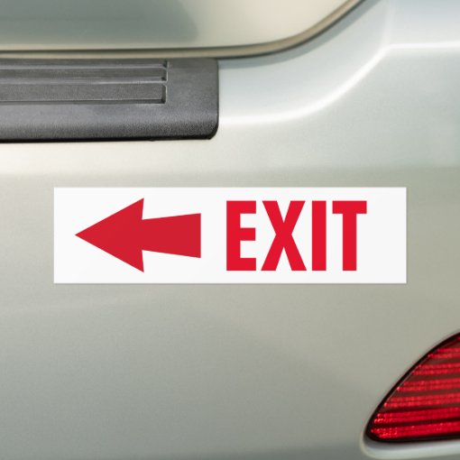 Exit Sign Bumper Sticker | Zazzle