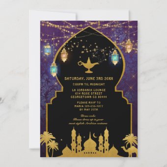 Exotic Arabian Night Lanterns Aladdin Quinceañera Invitation | Zazzle