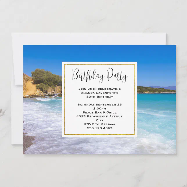 Exotic Beach Tropical Island Paradise Birthday Invitation | Zazzle