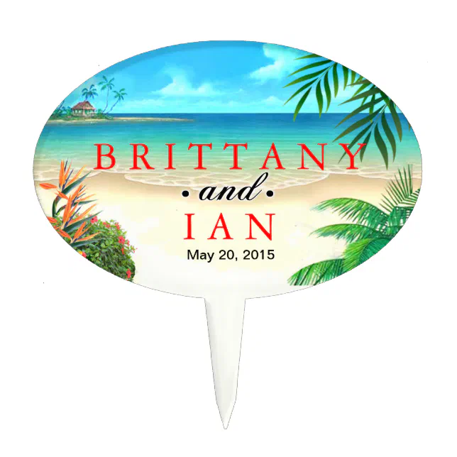Exotic Beach Tropical Party Luau Cake Topper | Zazzle