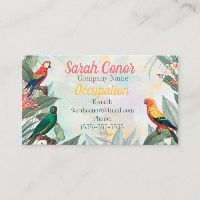 Exotic Birds Business Card | Zazzle.com