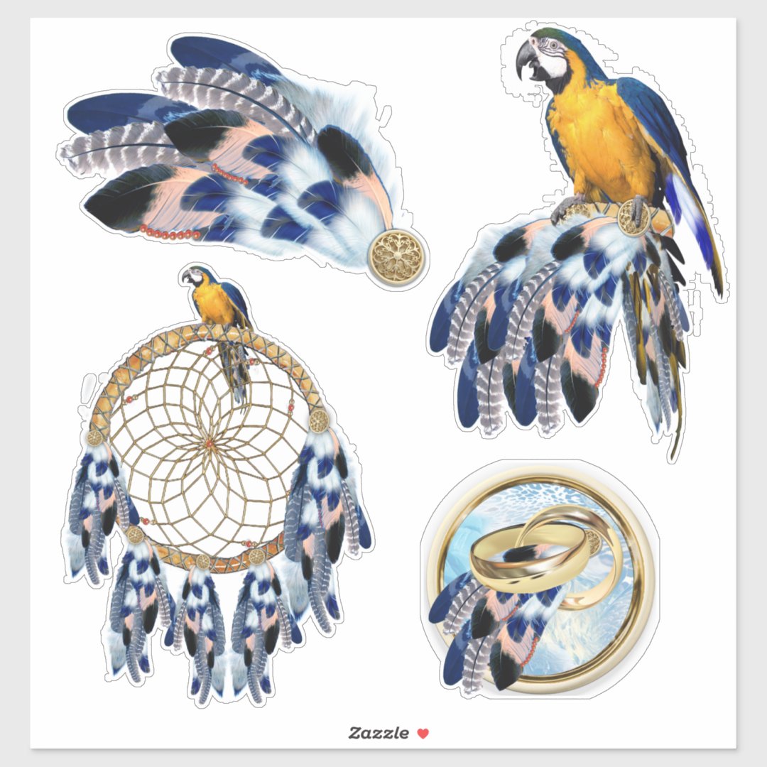 Exotic Blue Dream Catcher Sticker | Zazzle