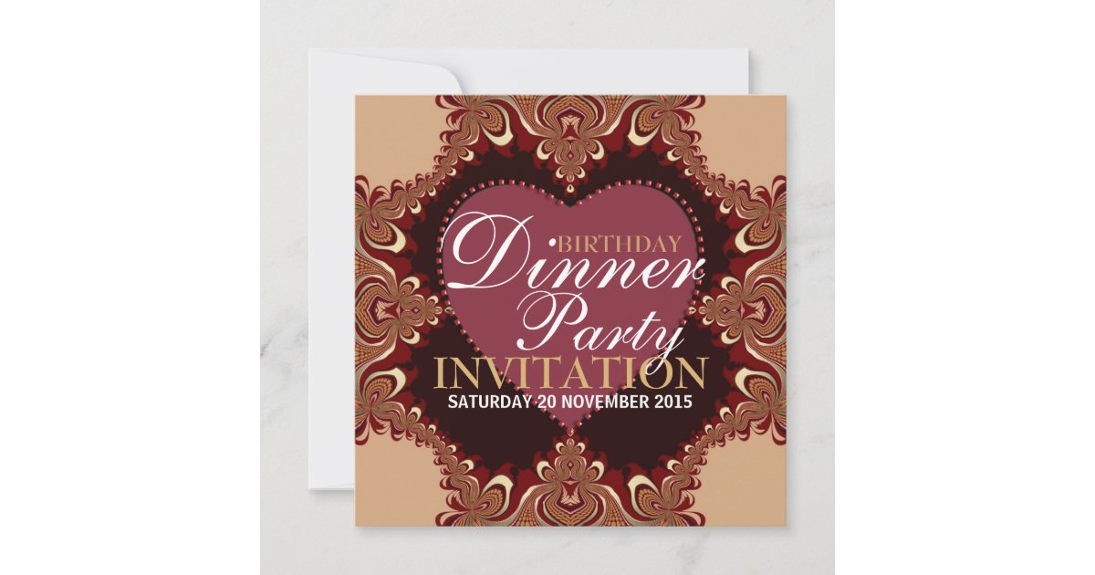 Exotic Bohemian Birthday Dinner Party Invitations | Zazzle