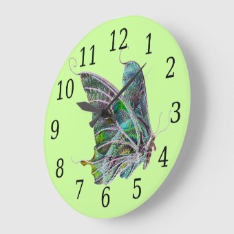 Exotic Butterfly Round Clock | Zazzle