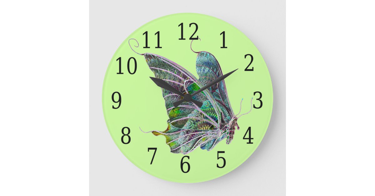 Exotic Butterfly Round Clock | Zazzle