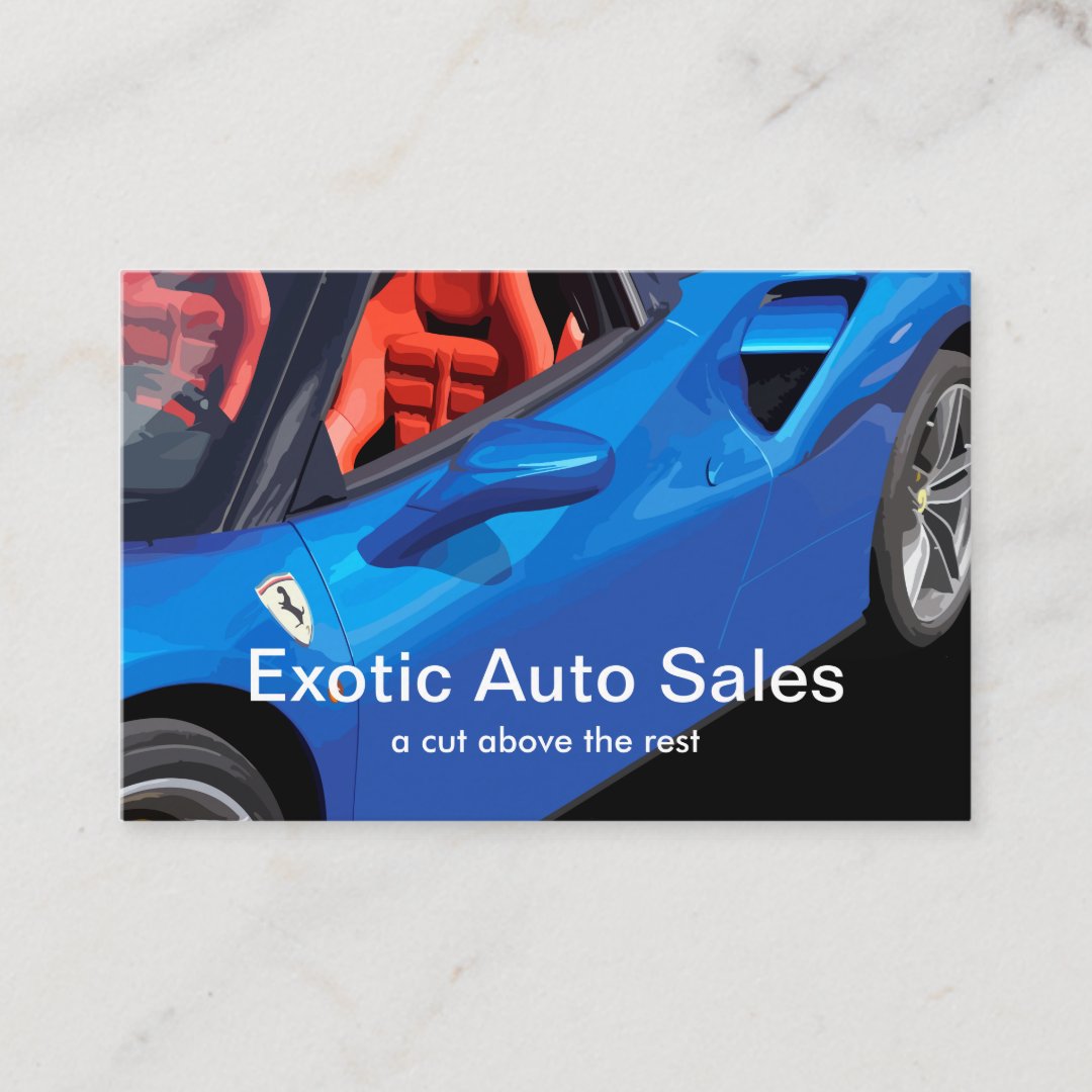 Exotic Car Dealer Sports Car Business Card | Zazzle