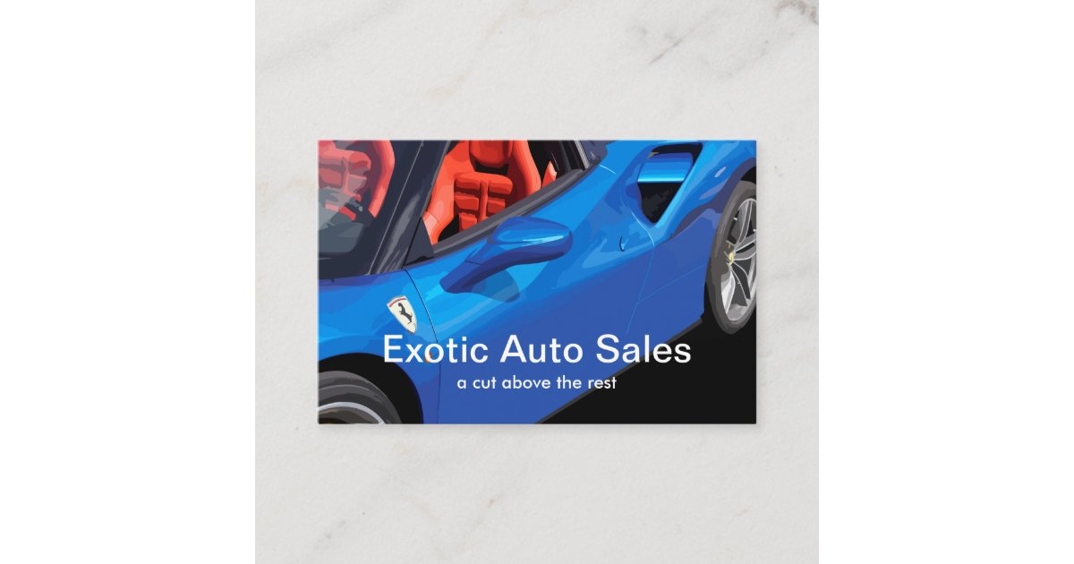 Exotic Car Dealer Sports Car Business Card | Zazzle