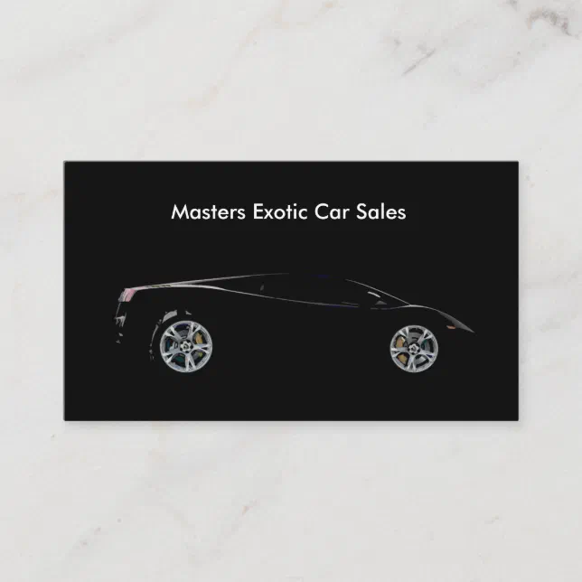Exotic Car Sales Showroom Business Card | Zazzle
