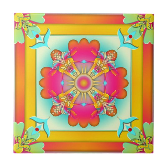 Exotic Colorful Fantasy Kitchen or Bathroom Tile | Zazzle.com