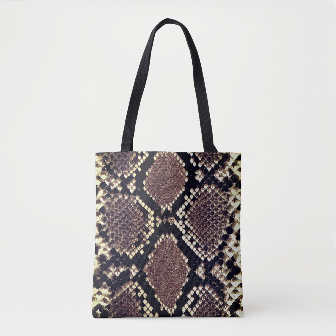 Exotic Faux Snake Skin Animal Print Tote Bag | Zazzle