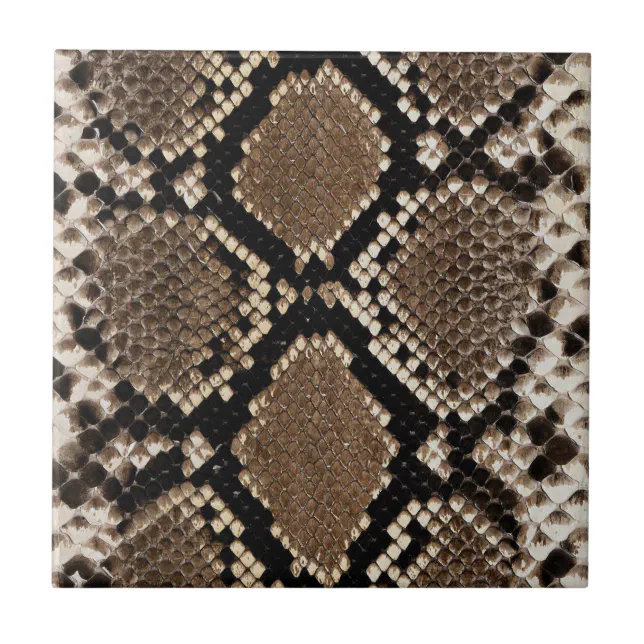 Exotic Faux Snakeskin Photographic Pattern Ceramic Tile | Zazzle