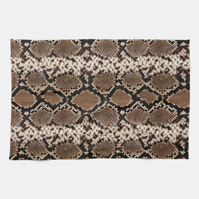 Exotic Faux Snakeskin Photographic Pattern Kitchen Towel | Zazzle