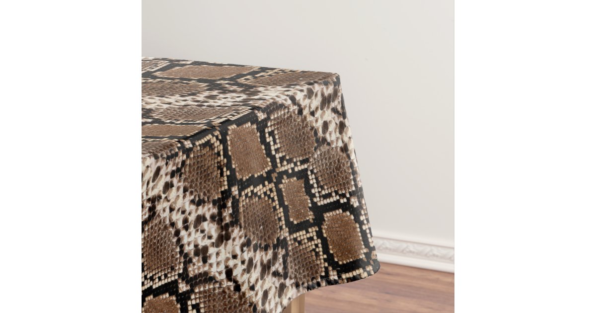 Exotic Faux Snakeskin Photographic Pattern Tablecloth | Zazzle
