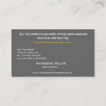 Exotic Fish Shop Business Card | Zazzle