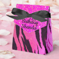 Exotic Glam Hot Pink Tiger Print Personalized Favor Boxes | Zazzle