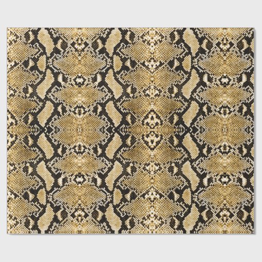 Exotic Gold Python Snakeskin Wrapping Paper | Zazzle