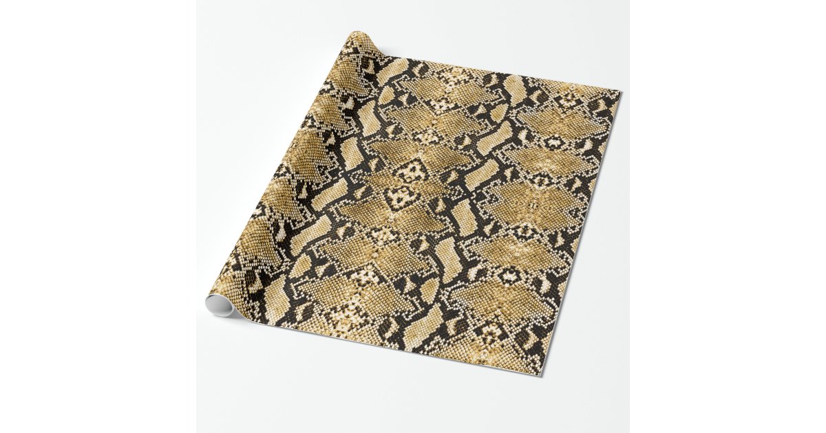 Exotic Gold Python Snakeskin Wrapping Paper | Zazzle