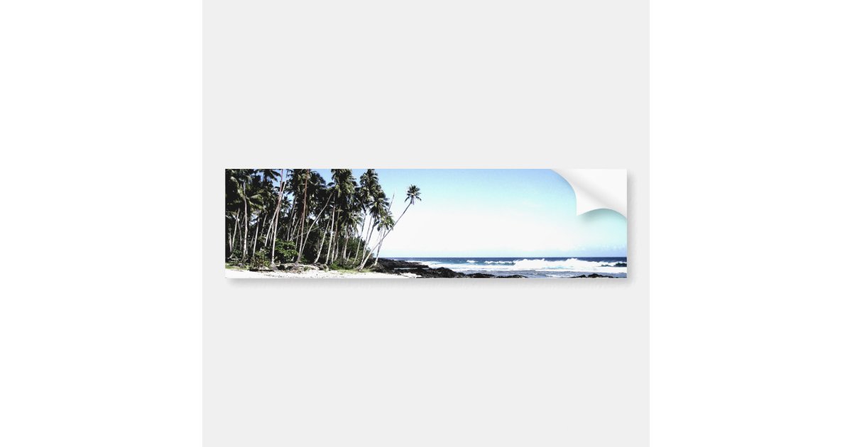 Exotic Palm Trees & Paradise Beach Bumper Sticker | Zazzle