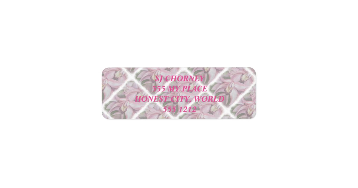 EXOTIC PINK ORCHID RETURN ADDRESS LABELS | Zazzle