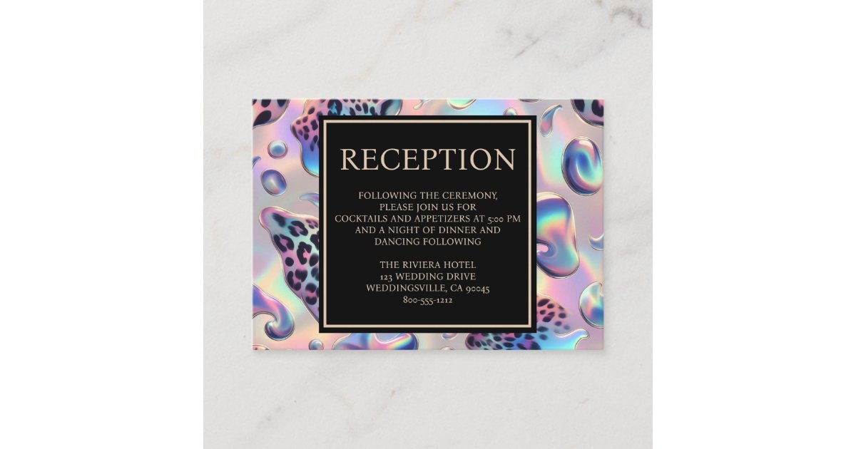 Exotic Posh Reception Details Enclosure Cards | Zazzle