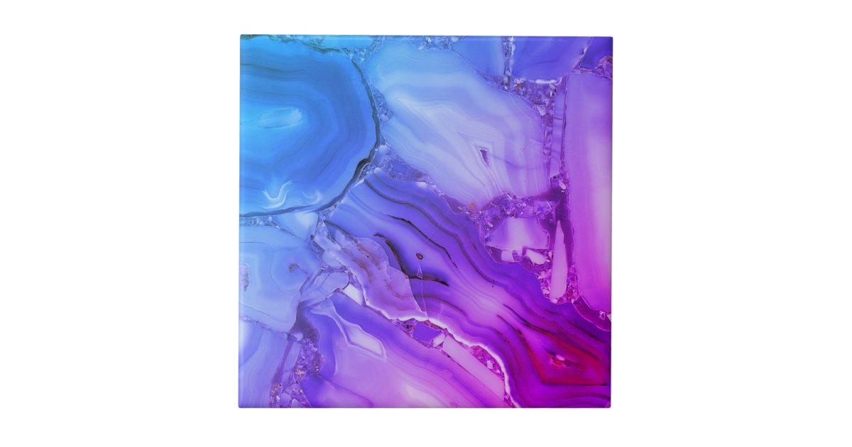 Exotic Purple Marble Ceramic Tile | Zazzle