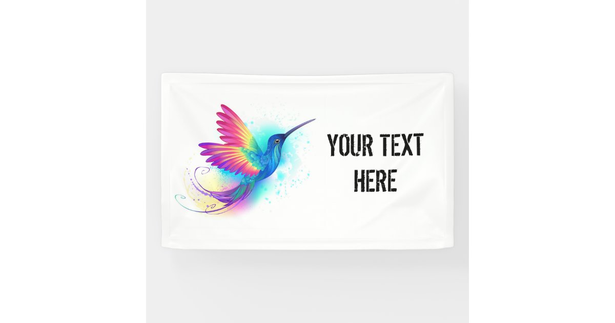 Exotic Rainbow Hummingbird Banner | Zazzle