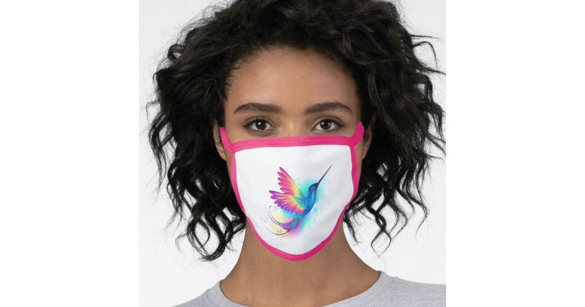 Exotic Rainbow Hummingbird Face Mask | Zazzle