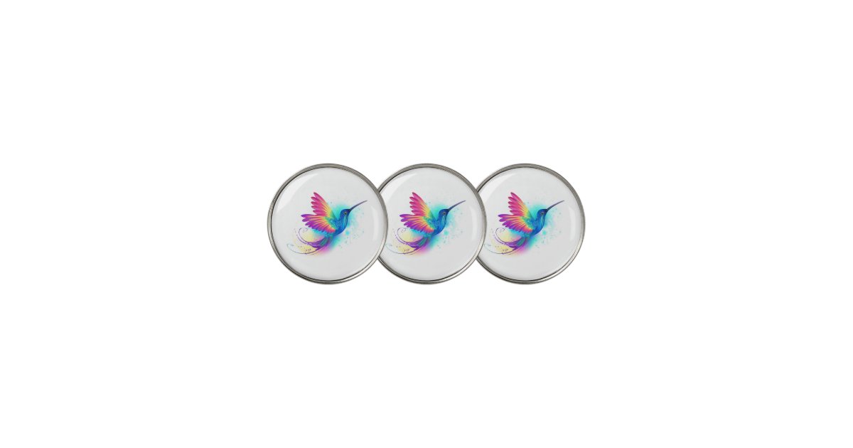 Exotic Rainbow Hummingbird Golf Ball Marker | Zazzle