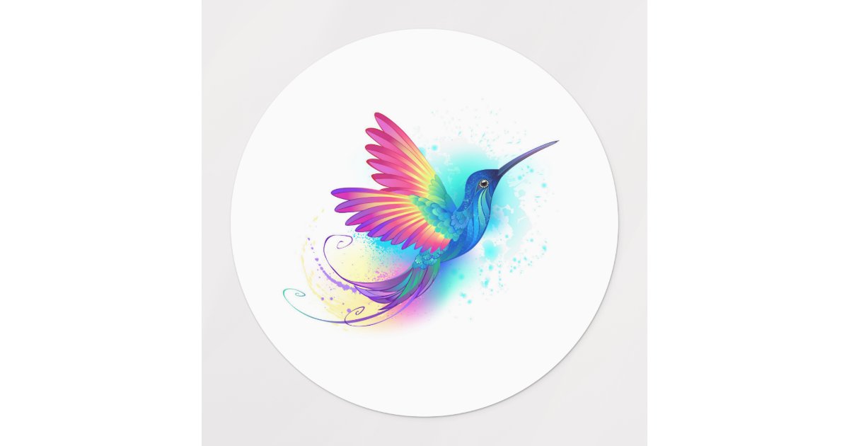 Exotic Rainbow Hummingbird Labels | Zazzle