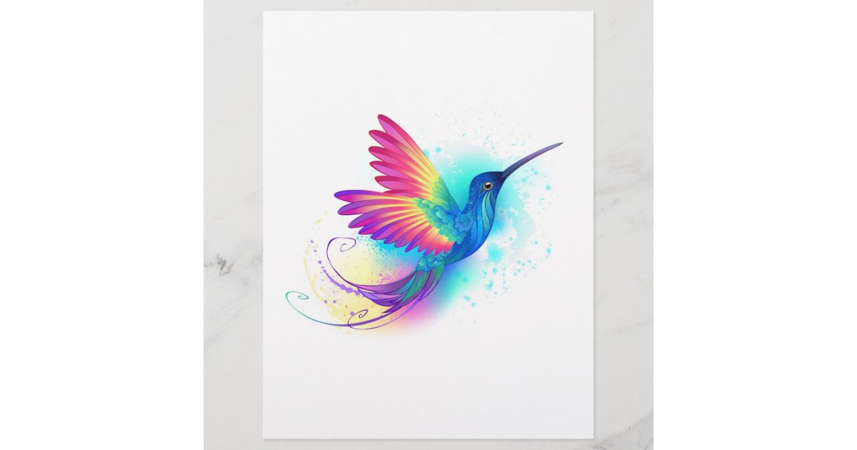 Exotic Rainbow Hummingbird Letterhead | Zazzle