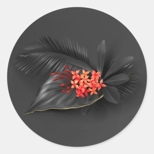Exotic Red West Indian Jasmine Classic Round Sticker | Zazzle